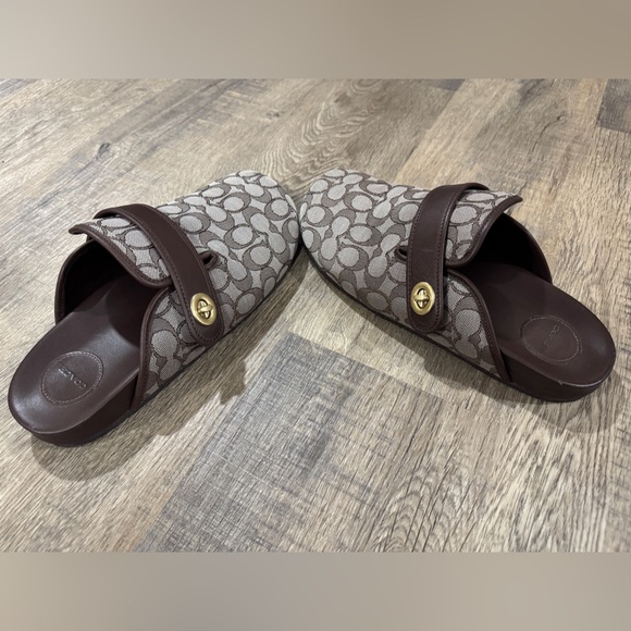 Coach | Shoes | Coach Blake Clogs Signature Jacquard Leather Oakmaple ...
